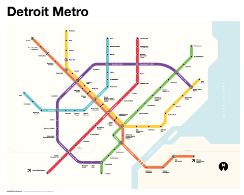 Detroit Metro Map • Metro Posters