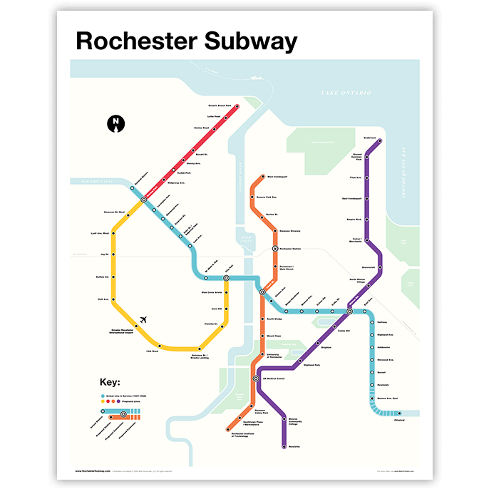 Rochester Subway Map • Metro Posters